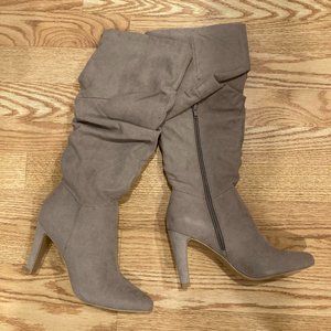 LEMONADE Shoes | Thigh High Slouch Cowboy Boot White Snake Print | Poshmark